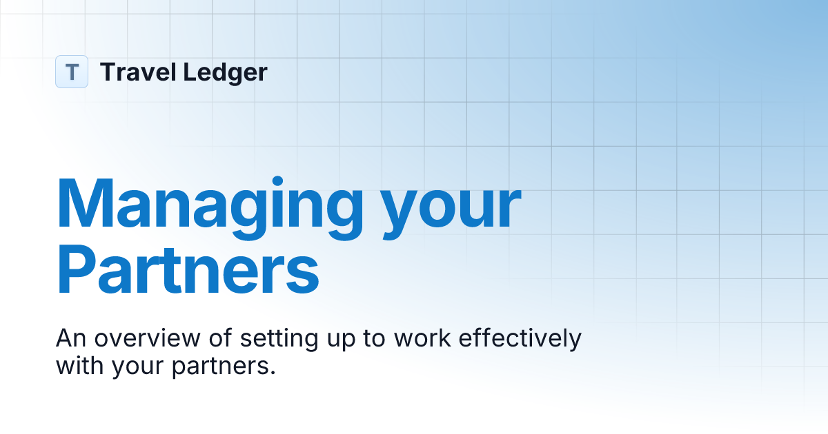 Managing your Partners | Travel Ledger