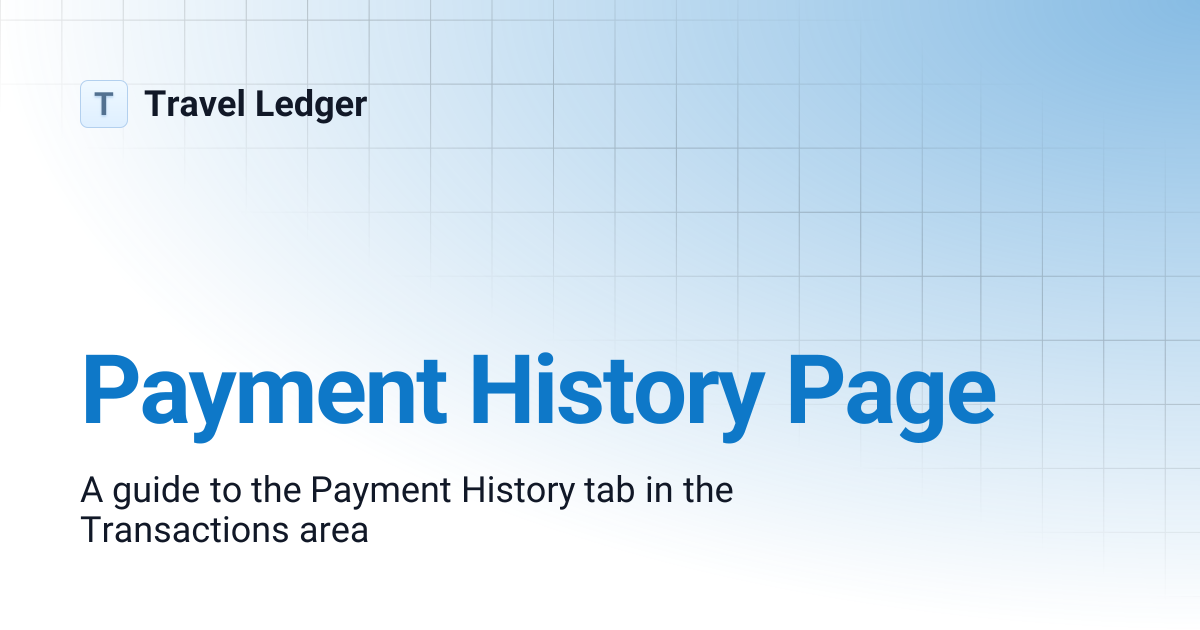 Payment History Page | Travel Ledger